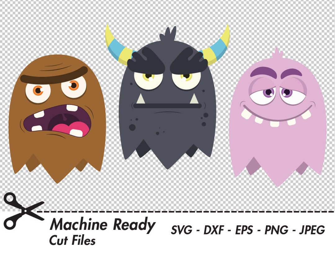Monster SVG Cut Files, PNG Cute Monster Clipart, Monster Bash, Creature ...