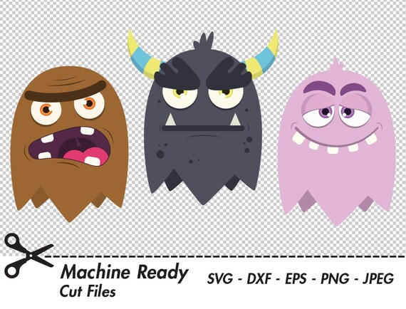 Monster SVG Cut Files PNG Cute Monster Clipart Monster Bash | Etsy