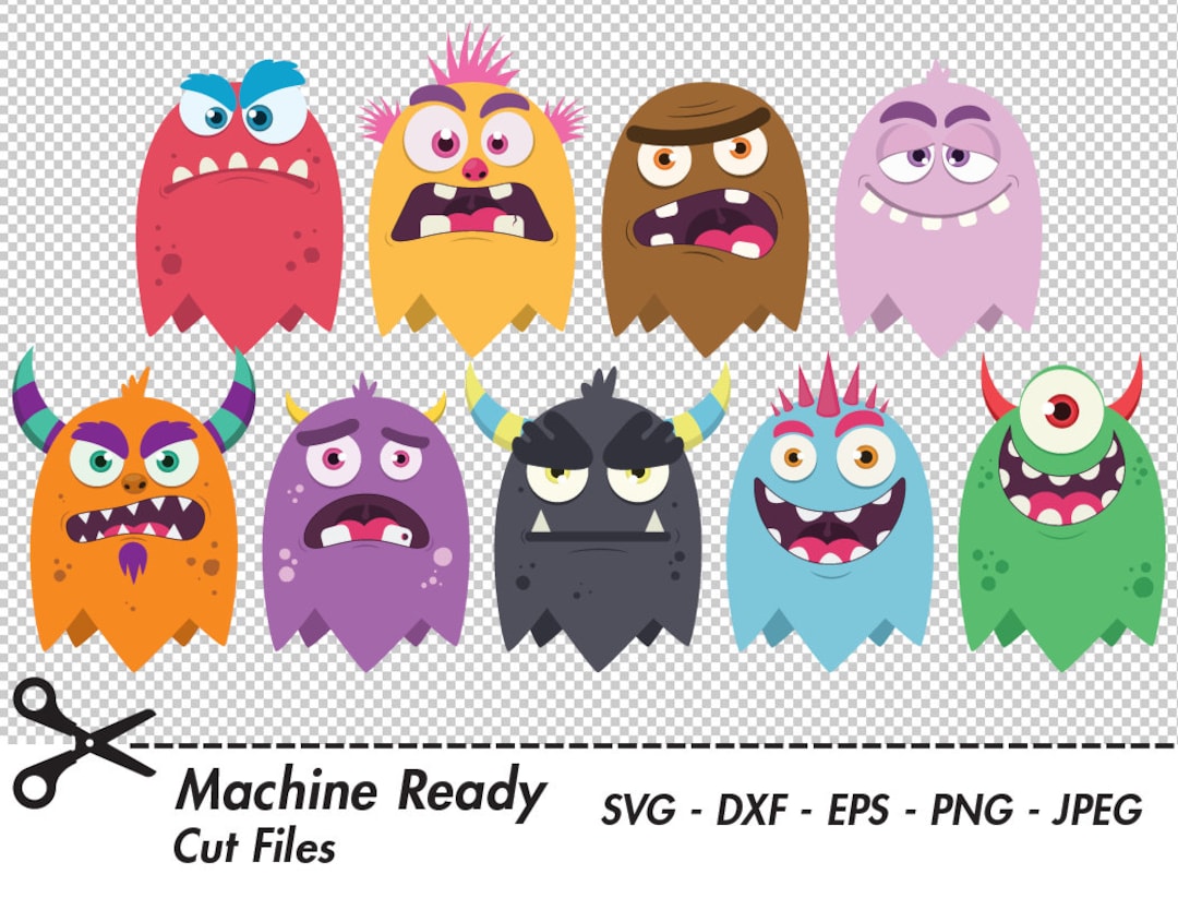 Monster SVG Cut Files, PNG Cute Monster Clipart, Monster Bash, Creature ...