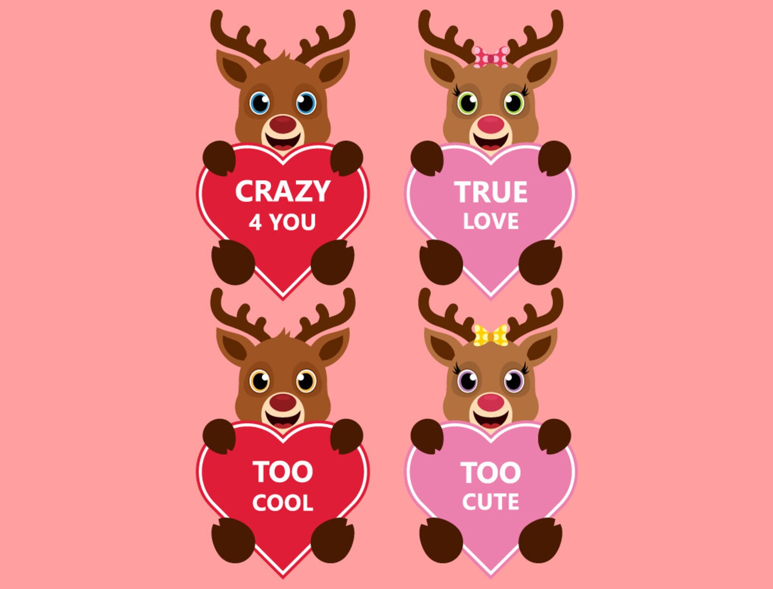 Valentine Heart Bundle Clipart PNG Valentine's Clip Art | Etsy