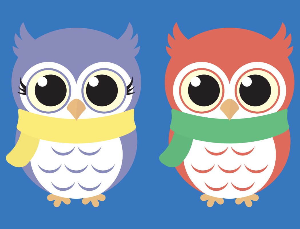 Cute Winter Owl Bundle SVG Cut Files PNG Owls Clipart Baby - Etsy