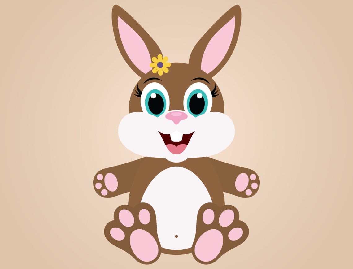 Cute Bunny Rabbit SVG Cut Files PNG Easter Bunny Clipart | Etsy