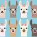 Cute Llama Clipart Bundle, Llamas Clip Art PNG, Printable Cactus Art ...