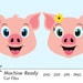 Cute Pig SVG Cut Files, Pigs Clipart, Pig Face Clip Art, Country Farm ...