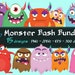 Monster Clip Art Bundle, Cute Monster Clipart, Monster Bash, Funny ...
