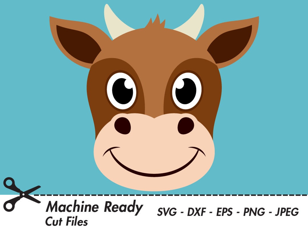 Cute Cow SVG Cut Files, PNG Cattle Clipart, Farm Animal Clip Art ...