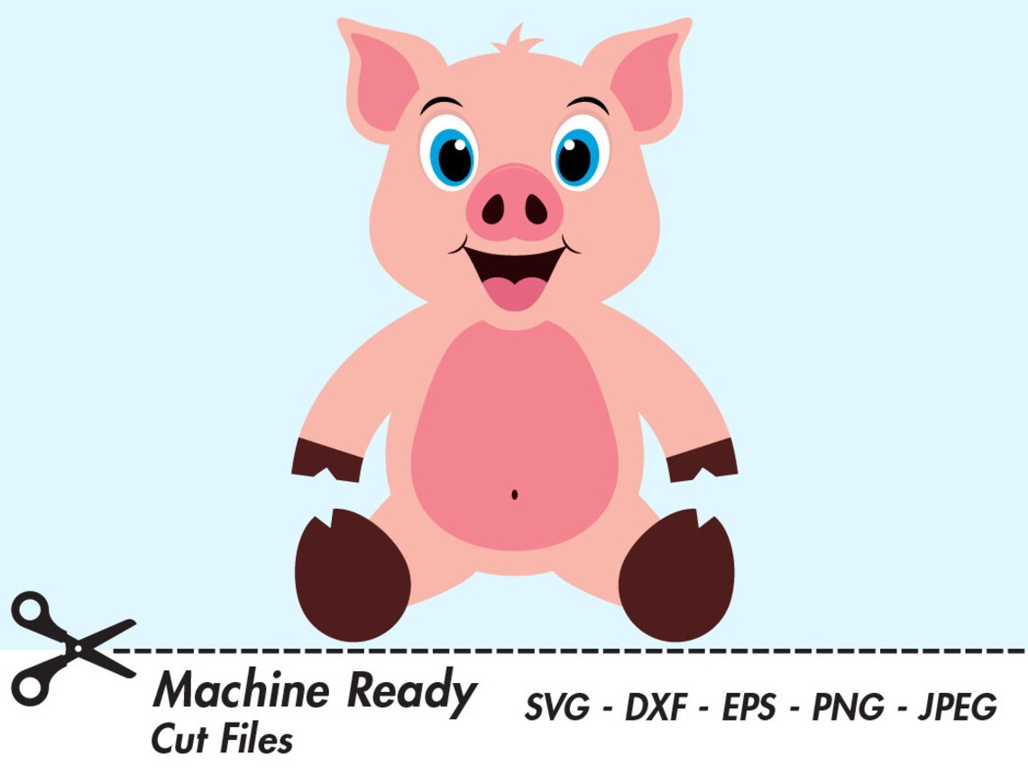 Cute Pig SVG Cut Files, Pigs Clipart, Pig Face Clip Art, Country Farm ...