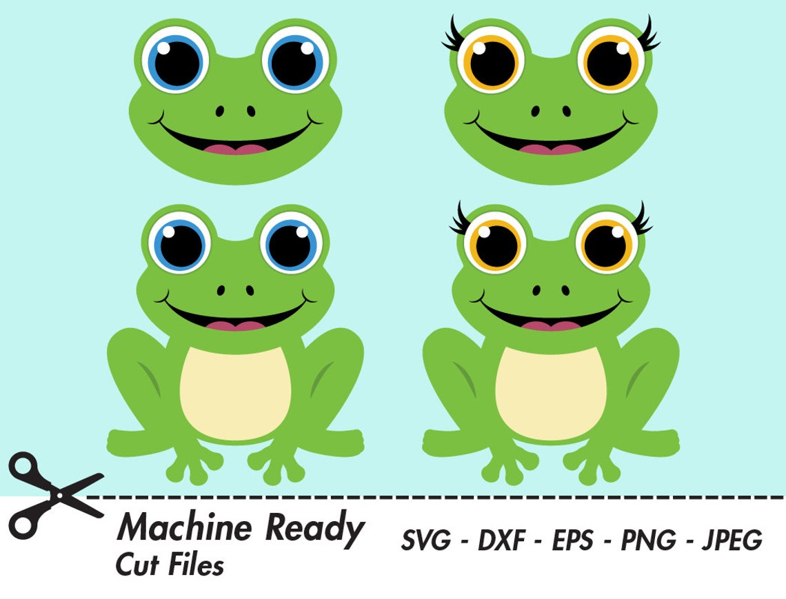 Cute Frog SVG Cut Files PNG Frog Clipart Frogs Clip Art - Etsy