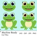 Cute Frog SVG Cut Files, PNG Frog Clipart, Frogs Clip Art, Happy Frog ...