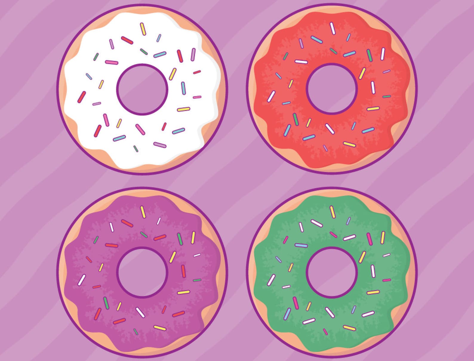 Donut Clipart Breakfast Clipart Donuts Clip Art Cute Food | Etsy