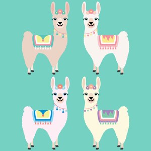 Llama Clipart Super Bundle, Llamas Clip Art PNG, Printable Cactus Art ...