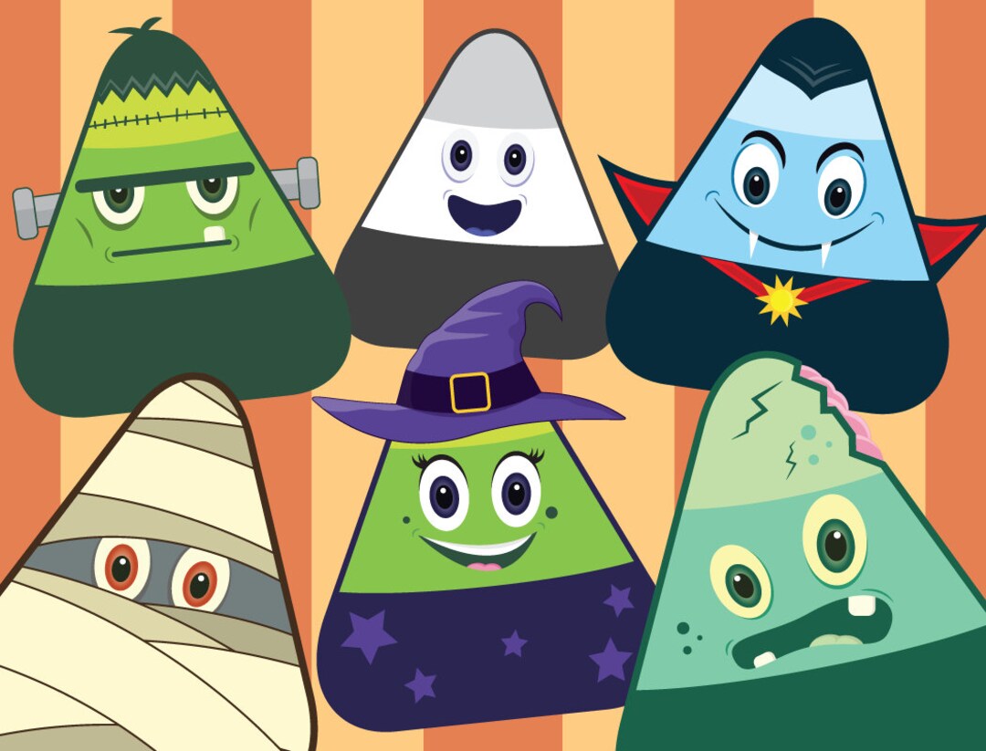 Candy Corn Clipart, Halloween Emojis, Cute Witch, Zombie, Frankenstein ...
