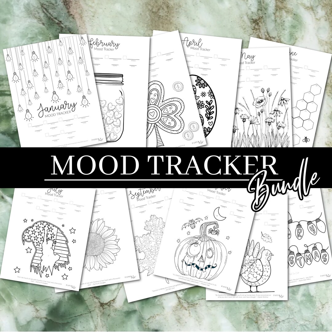 Printable Mood Tracker Bundle - Etsy