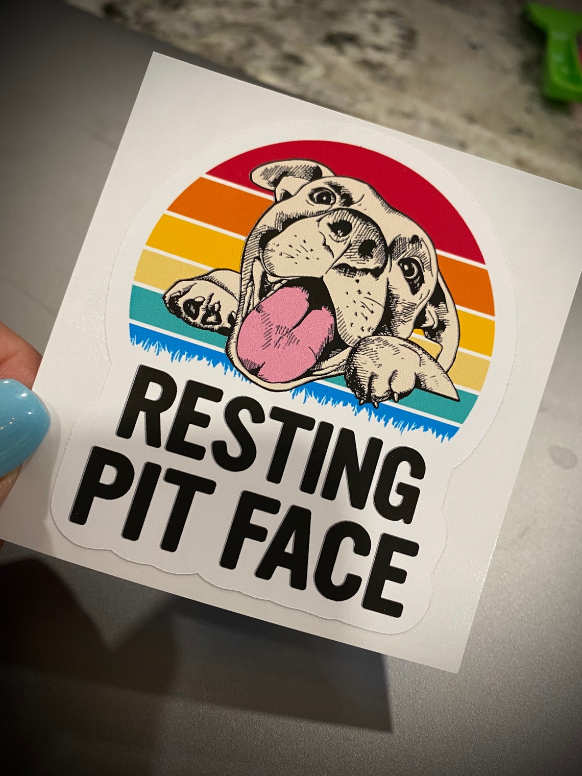 Resting Pit Face Vinyl Sticker - Etsy