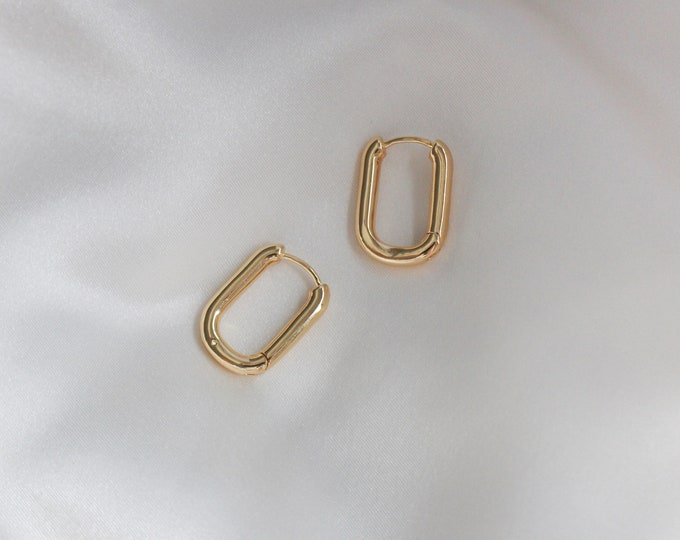 14k Gold Filled Oval Hoops, Gold Filled Hoops, Dainty Hoops, Gold Hoops ...