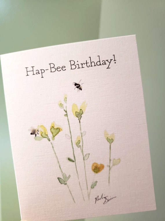 Hap-bee Birthday Greeting Card | Etsy