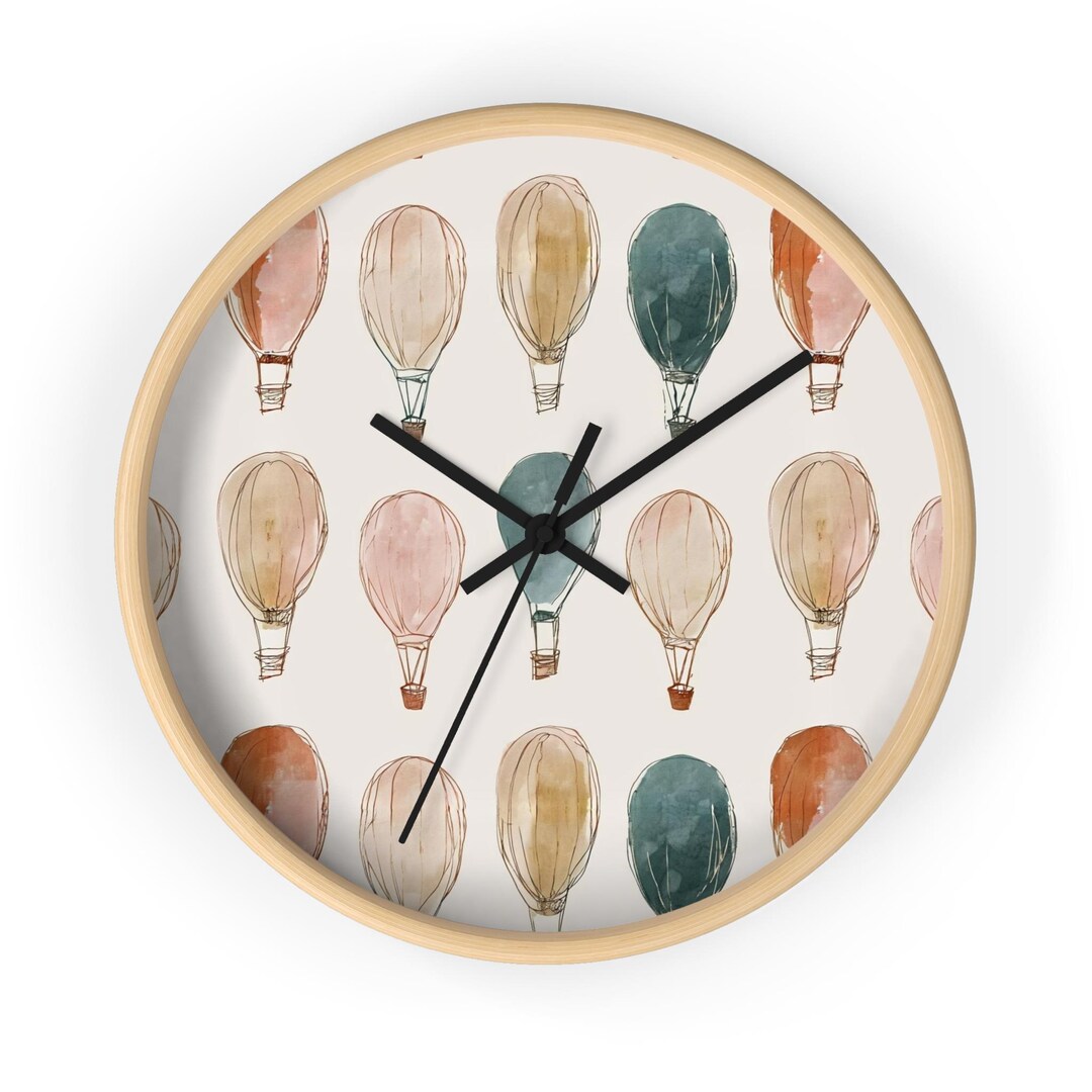Hot Air Balloon Wall Clock, Unique Clock, Home Decor, Nursery Decor ...