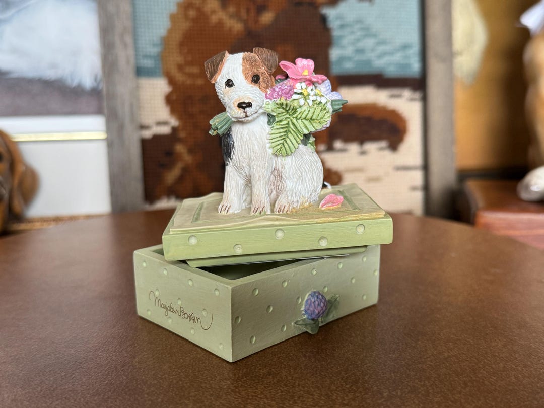 Marjolein Bastin Jack Russell Terrier Trinket Box Vintage Dog Figurine ...