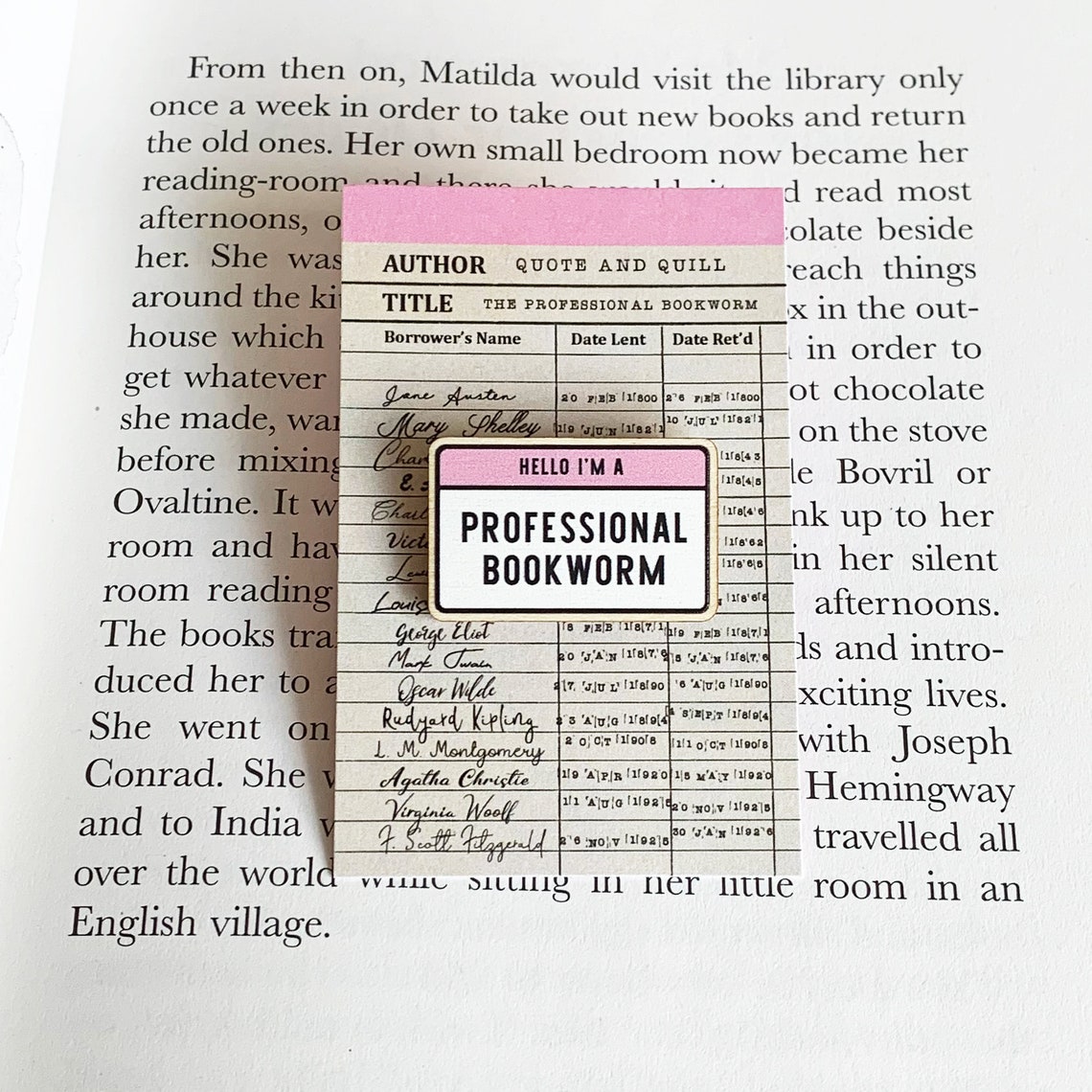 Professional Bookworm Wooden Pin - Bookish - Bibliophile - Gifts for ...