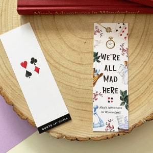 Alice's Adventures in Wonderland 'we're All Mad Here' Bookmark Lewis ...