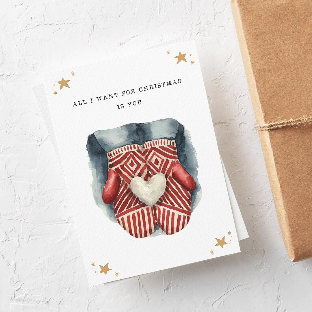 All I Want for Christmas Card - Festive Card - Romantic Card - Recycled ...