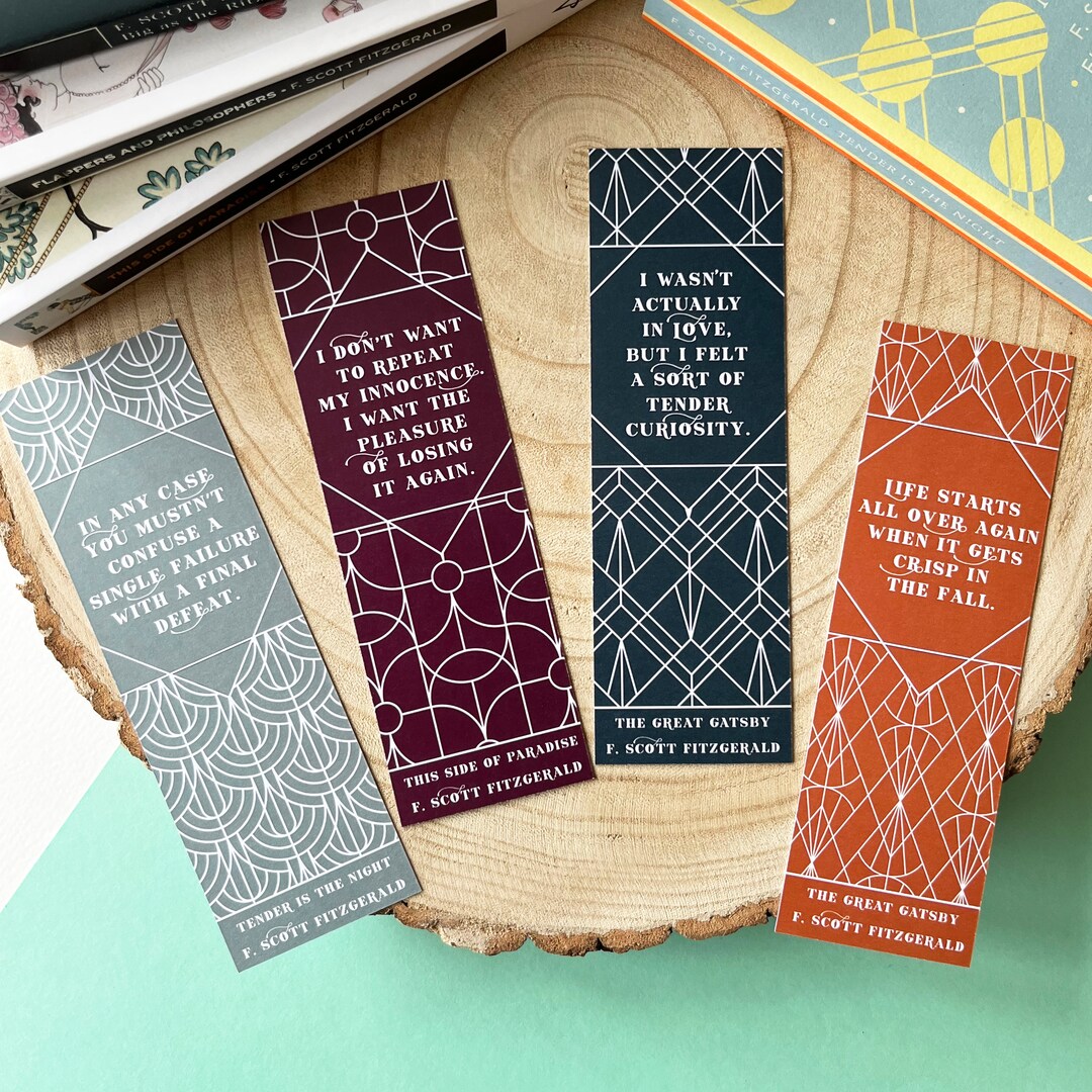 F. Scott Fitzgerald Jazz Age Bookmarks Great Gatsby This Side of ...