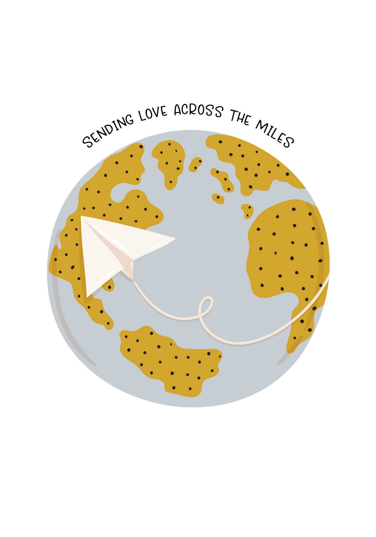 Sending Love Across the Miles Card Recycled Eco-friendly | Etsy