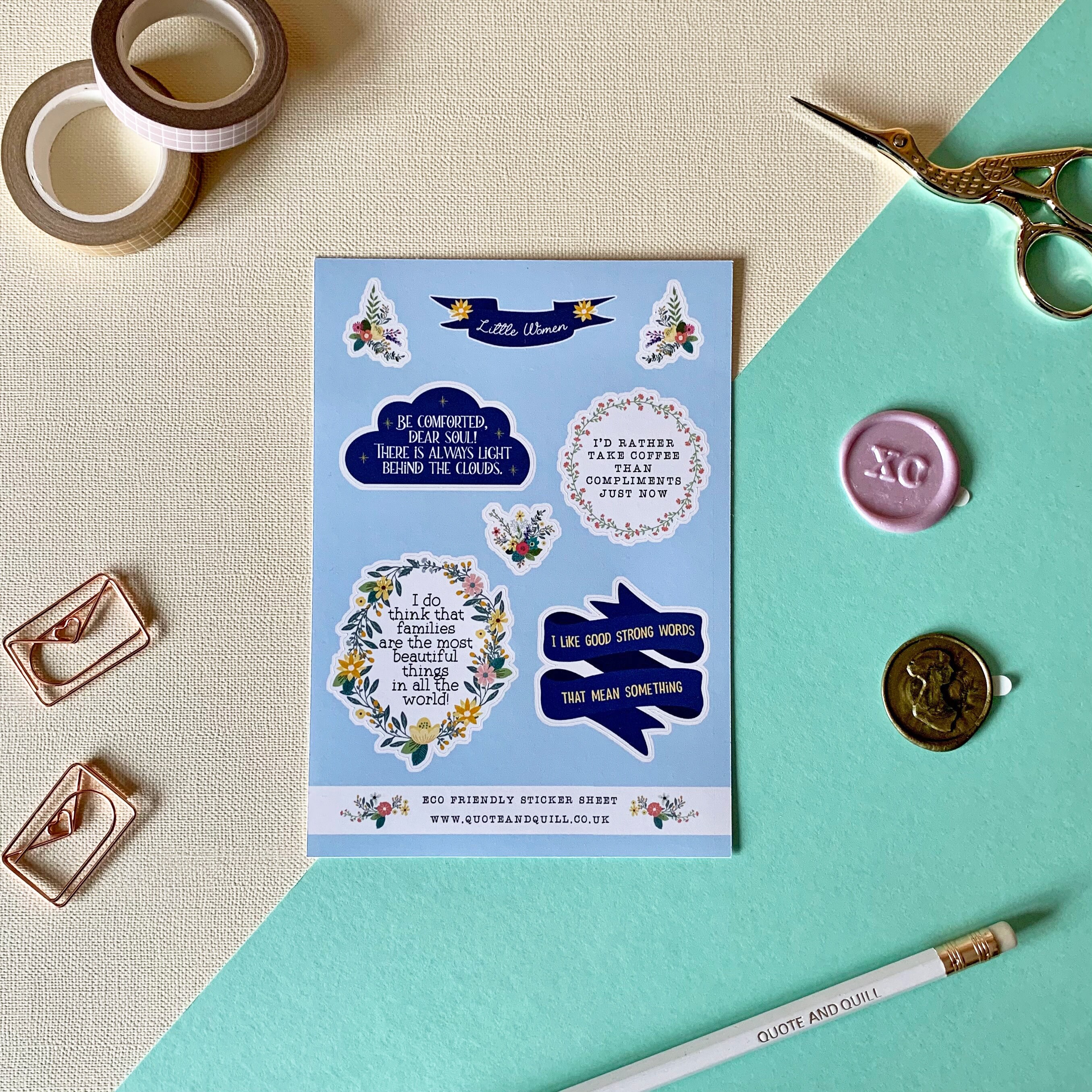 Literary Sticker Sheet Set Pride and Prejudice / Anne of | Etsy UK