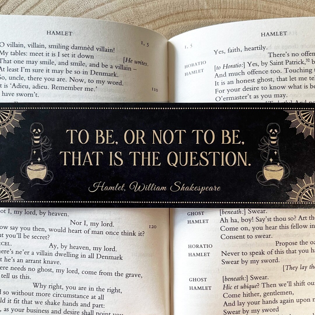Hamlet - 'to Be or Not to Be' Bookmark - William Shakespeare - Literary ...