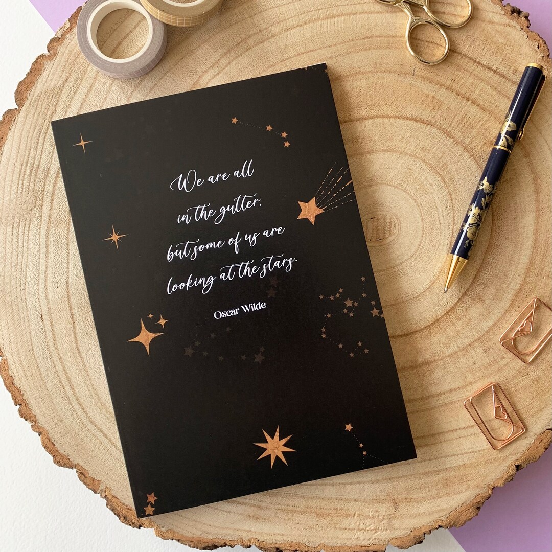 Oscar Wilde 'we Are All in the Gutter' A5 Notebook - Etsy