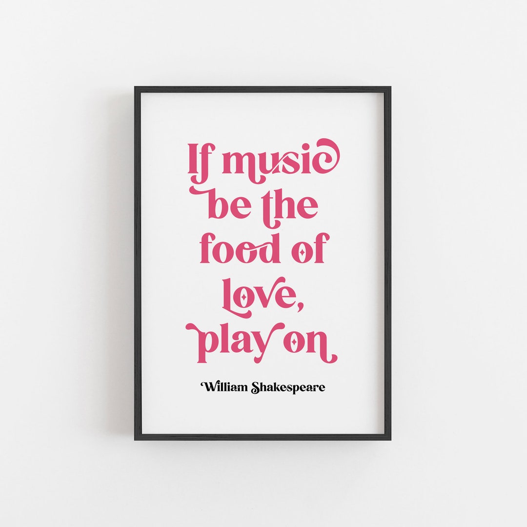 Twelfth Night - 'if Music Be the Food of Love' Digital Print - White ...