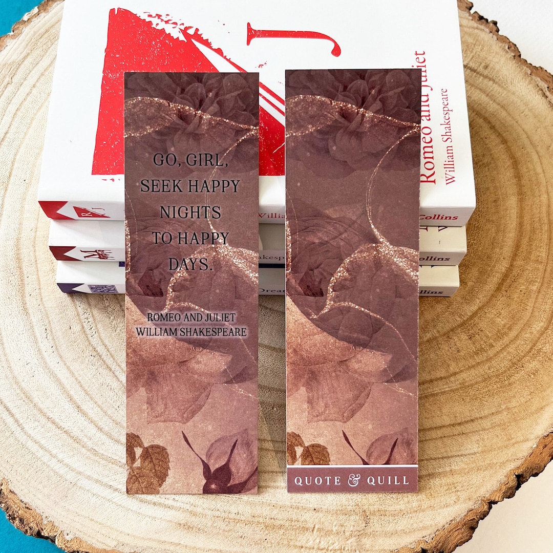 Romeo and Juliet - 'happy Nights to Happy Days' Bookmark - William ...