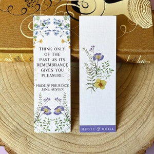 Pride and Prejudice - 'think Only of the Past' Bookmark - Jane Austen ...