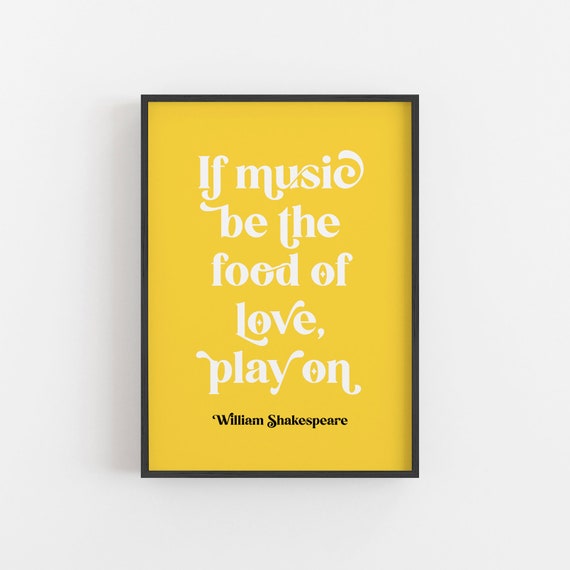 Twelfth Night 'if Music Be the Food of Love' Digital - Etsy