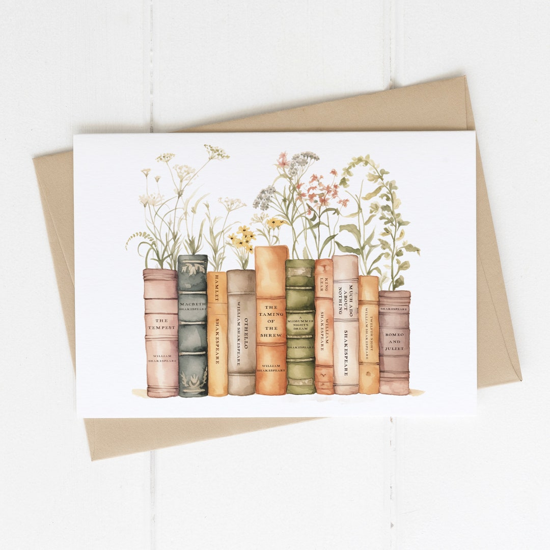 Shakespeare Book Stack Card - Macbeth - the Tempest - Romeo and Juliet ...