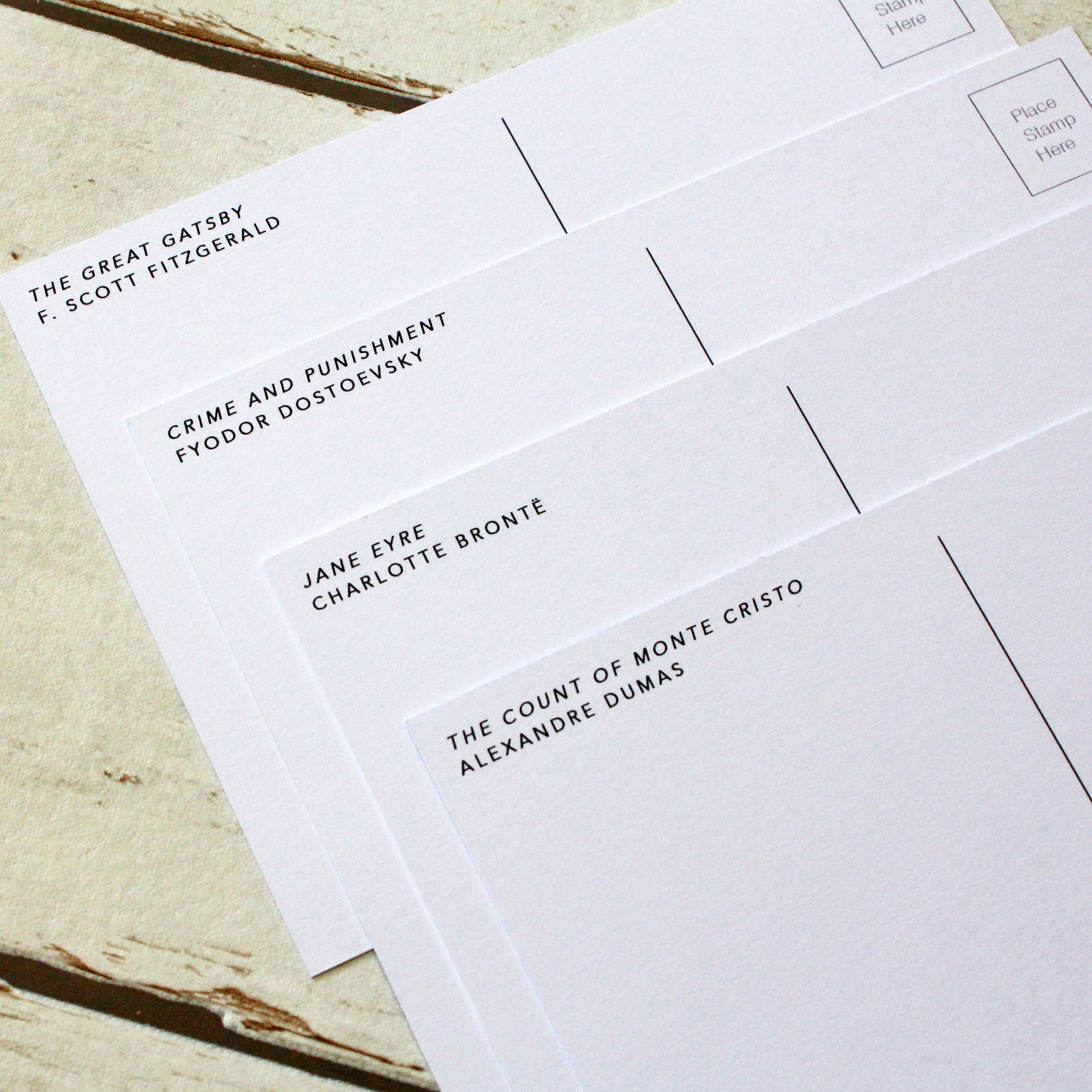 Literary Postcards - the Great Gatsby / the Count of Monte Cristo ...