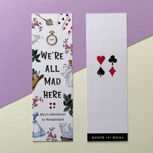 Alice's Adventures in Wonderland 'we're All Mad Here' Bookmark Lewis ...