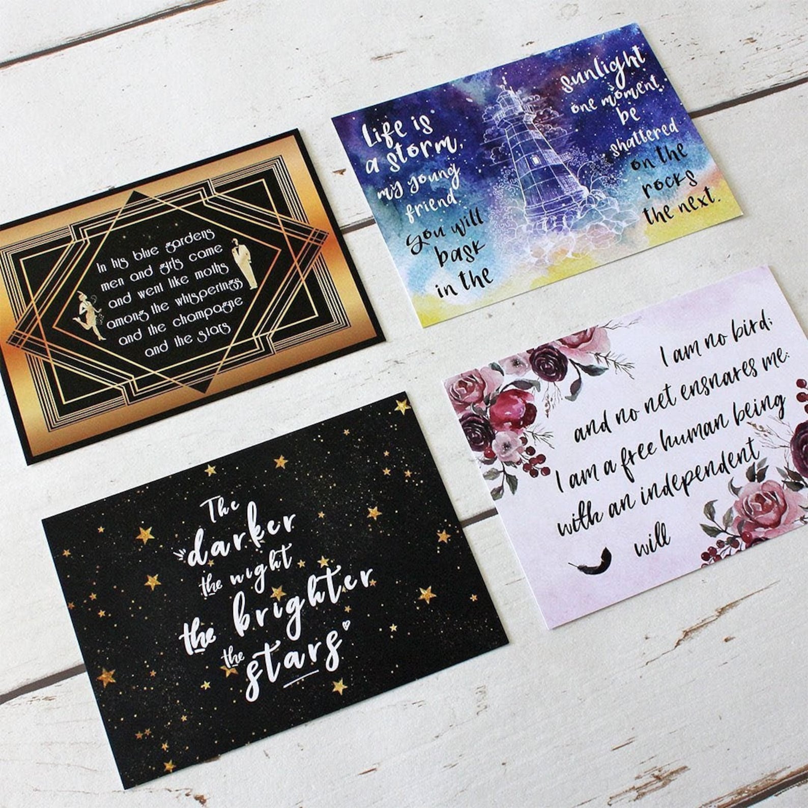 Literary Postcards - the Great Gatsby / the Count of Monte Cristo ...