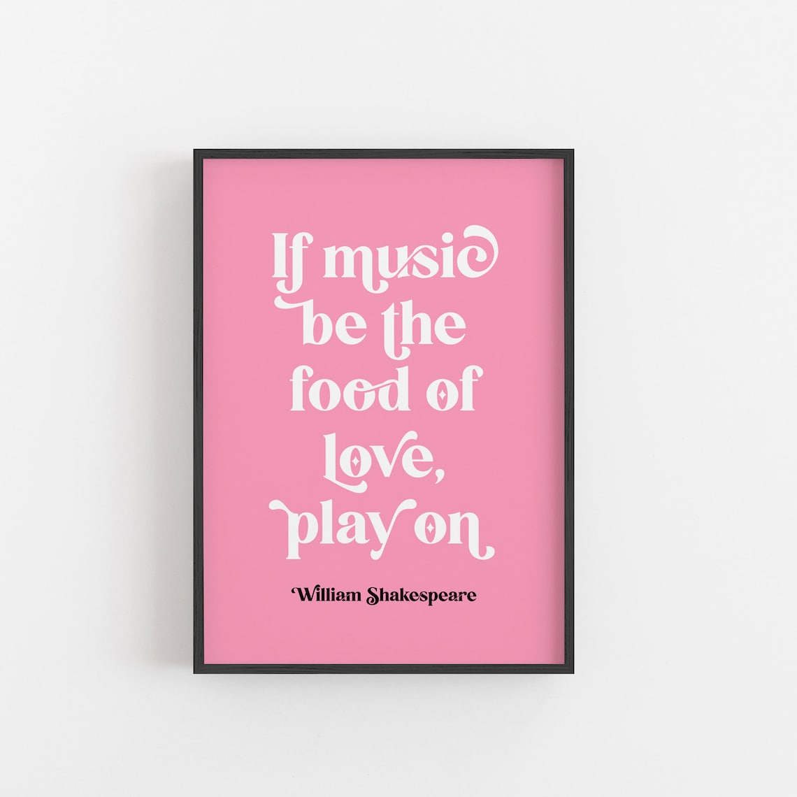 Twelfth Night - 'if Music Be the Food of Love' Digital Print - Pink ...