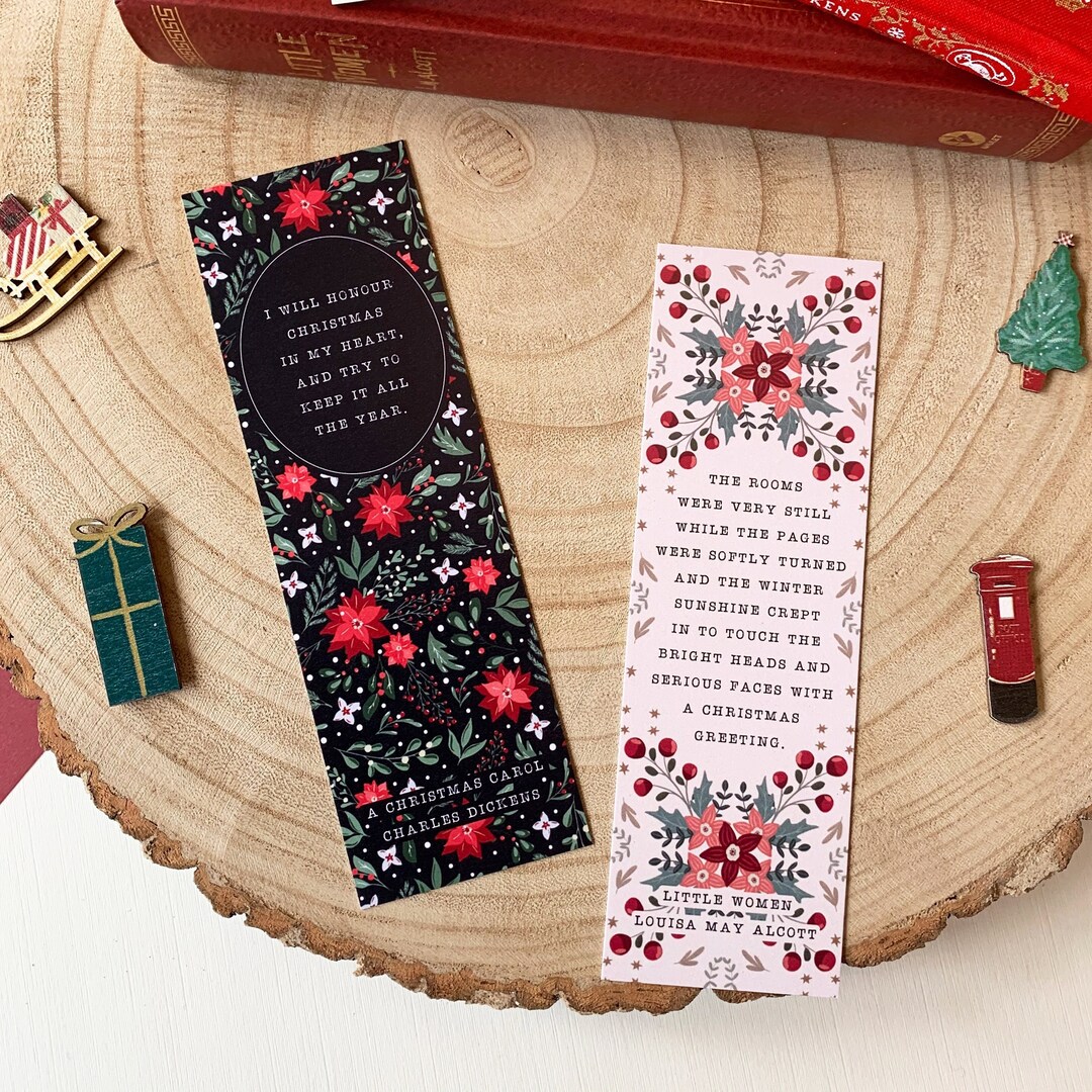 Festive Quote Bookmarks - A Christmas Carol - Little Women - Charles ...