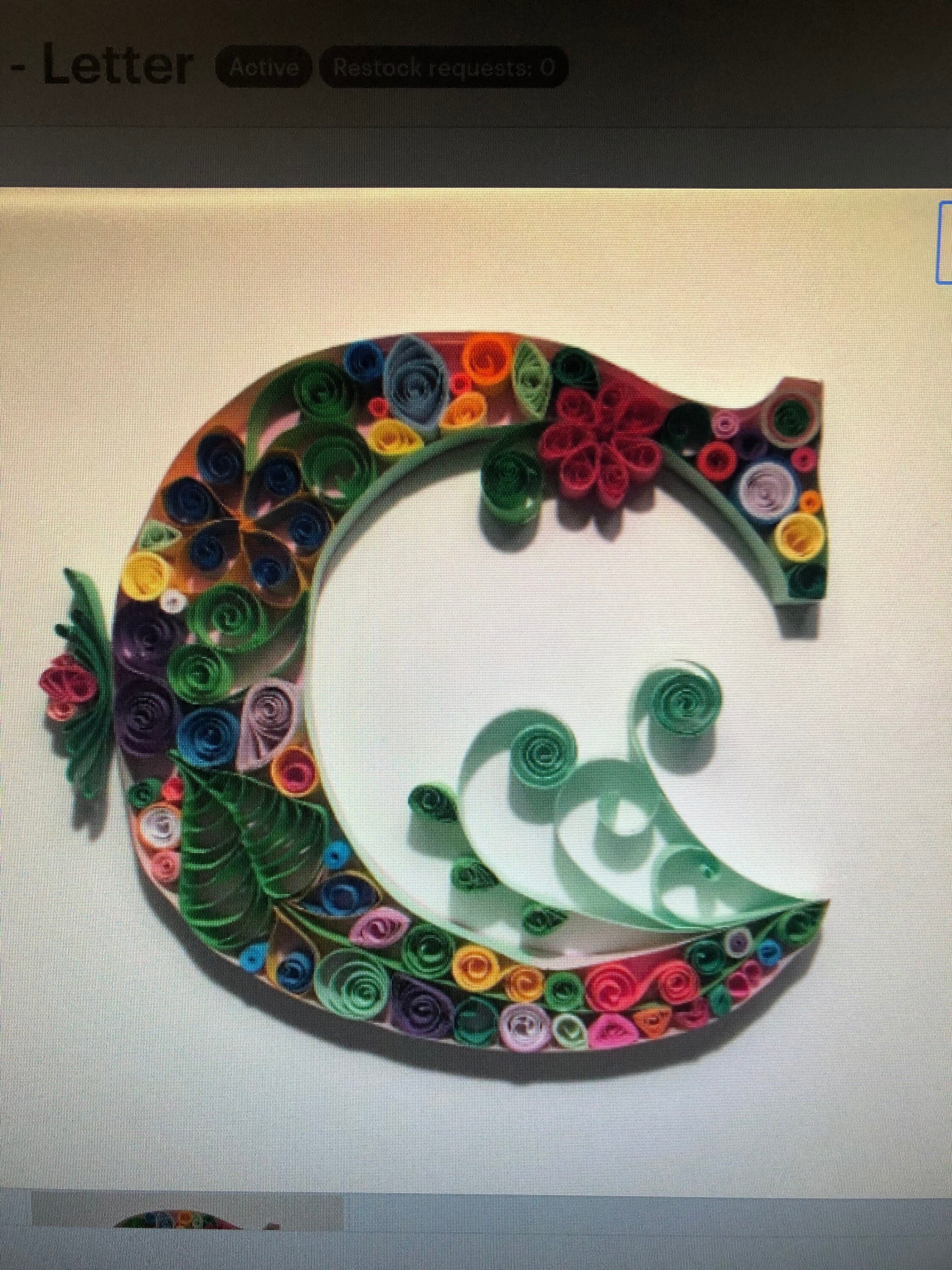 Paper Quilling Art - Letter C - Etsy