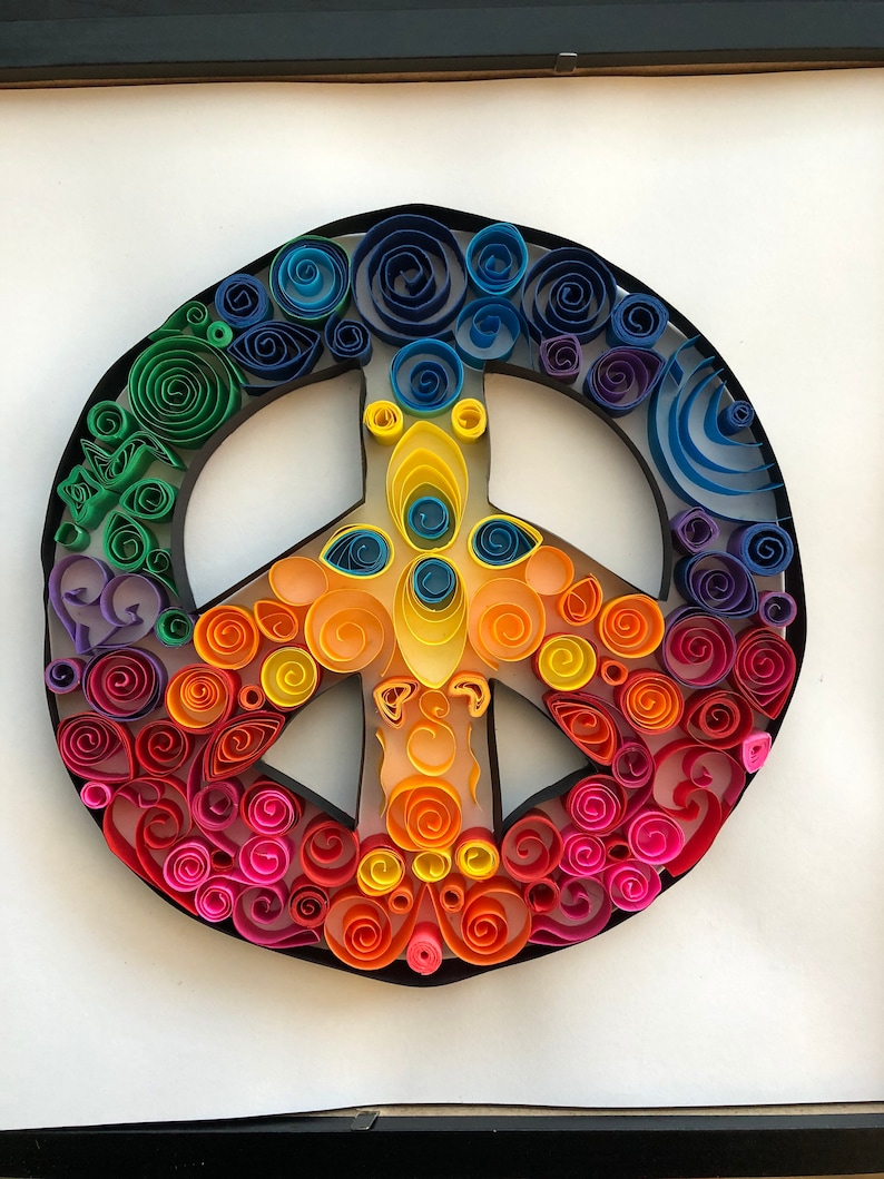 Peace Sign- Paper Quilled - Etsy