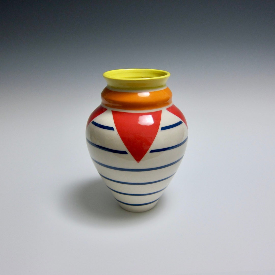 Wheel Thrown Hand Painted Vase by Jason Fox - Etsy