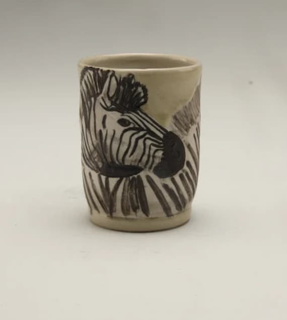 Handmade Porcelain Zebra Cup - Etsy
