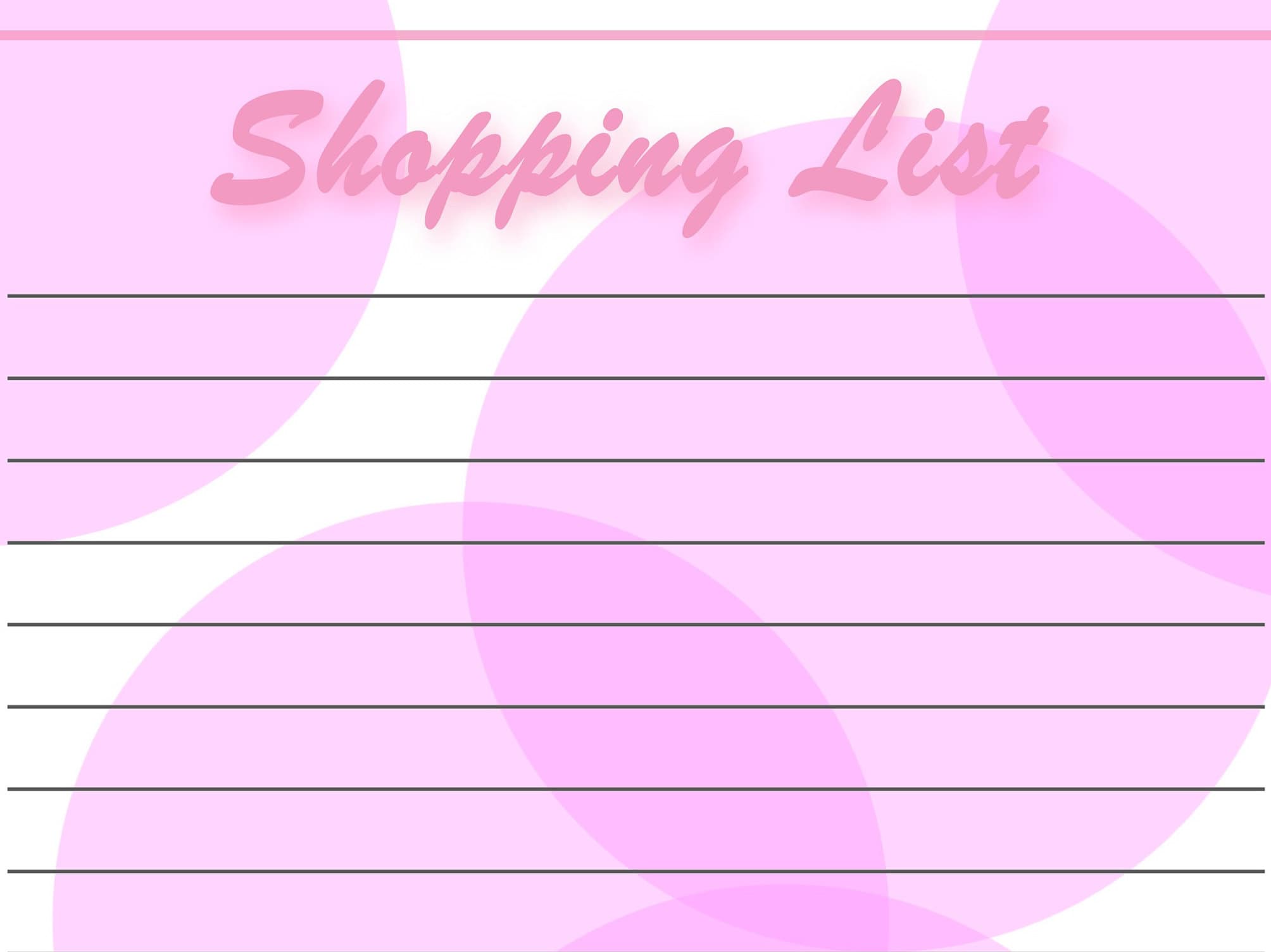 Colorful Shopping List, Printable to Do Lined Paper List, 8.5" X 11 ...
