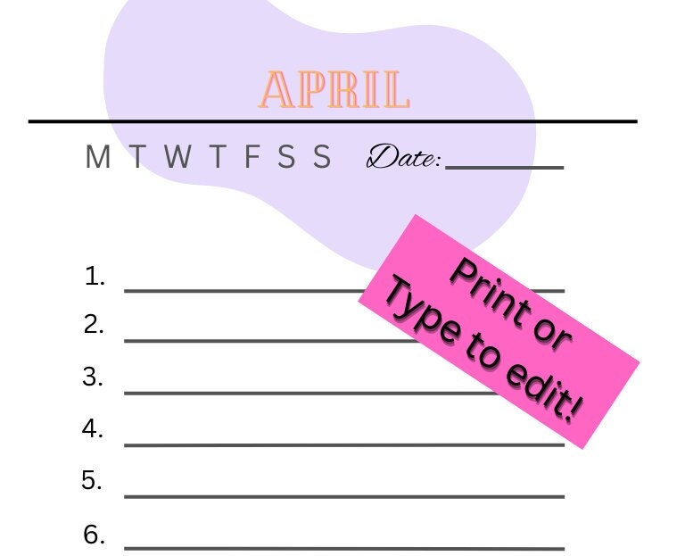 To-do List Template for Every Month, PDF, Simple, Printable ...