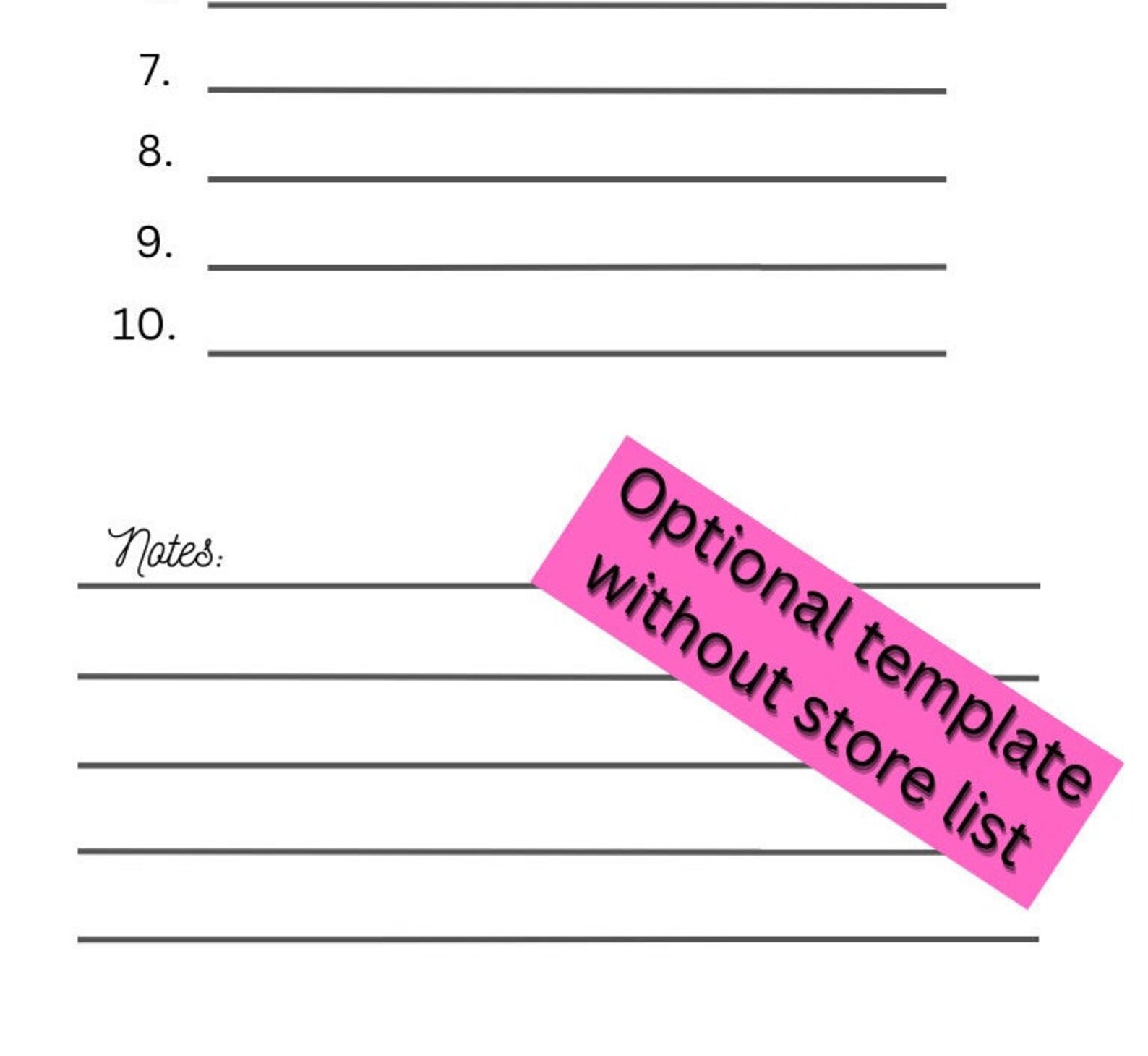 Simple Shopping List Template, PDF, Printable, Downloadable ...