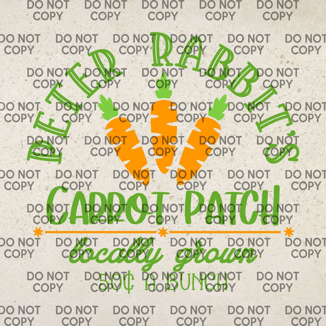 Peter Rabbit's Carrot Patch... SVG, PNG, JPG, Digital Download - Etsy