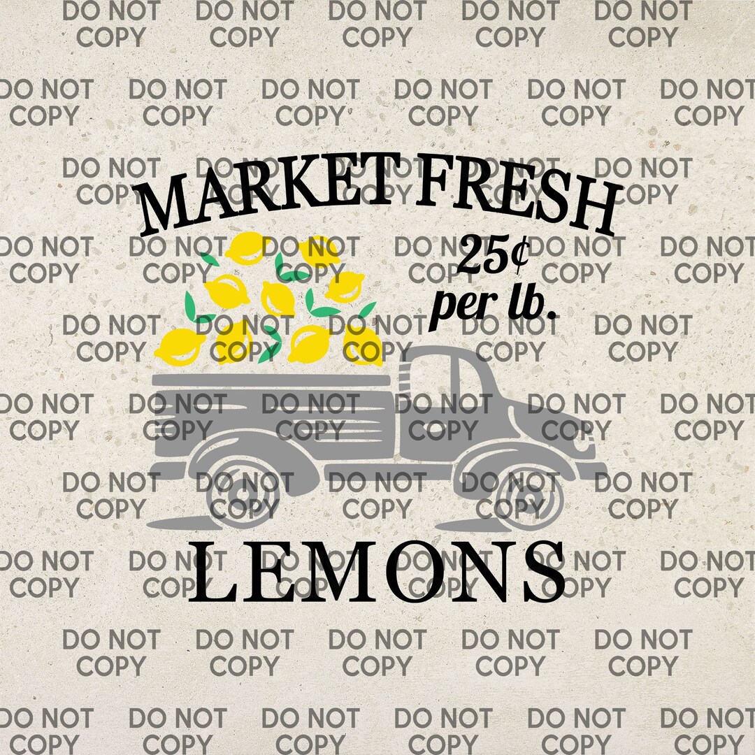 Market Fresh Lemons... SVG PNG JPG Digital Download - Etsy