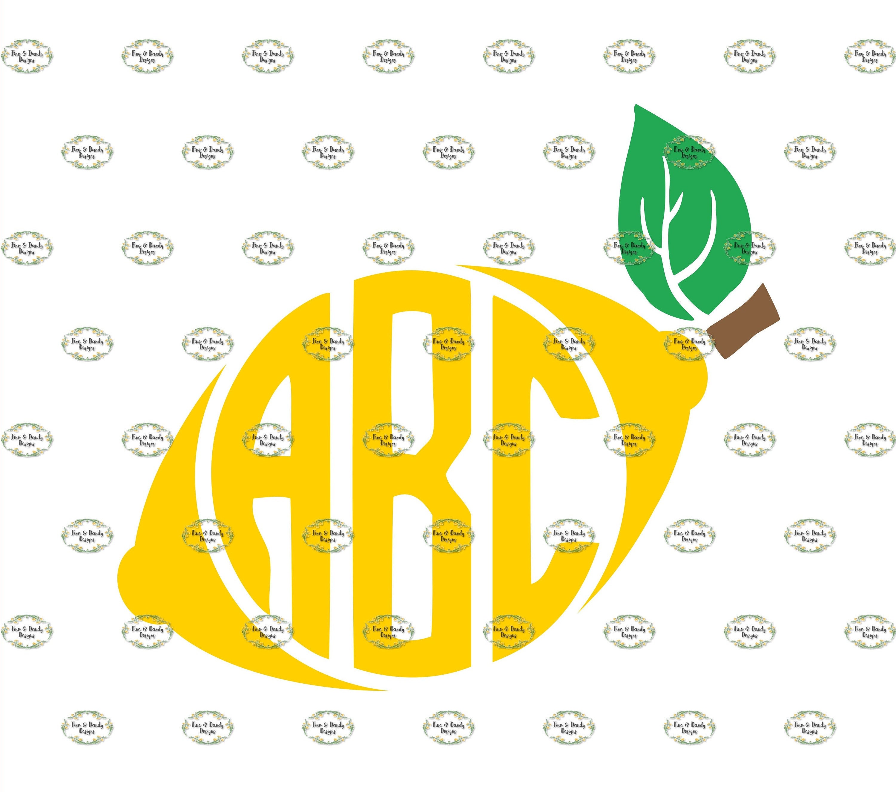 Lemon Monogram Frame... SVG PNG JPG Digital Download | Etsy